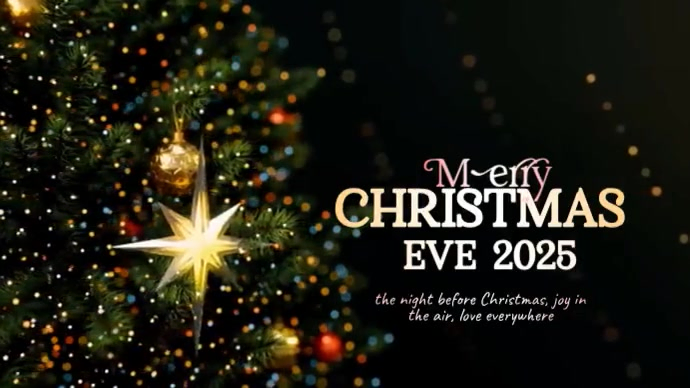 Merry Christmas Eve Video Template Digital Display (16:9) | PosterMyWall