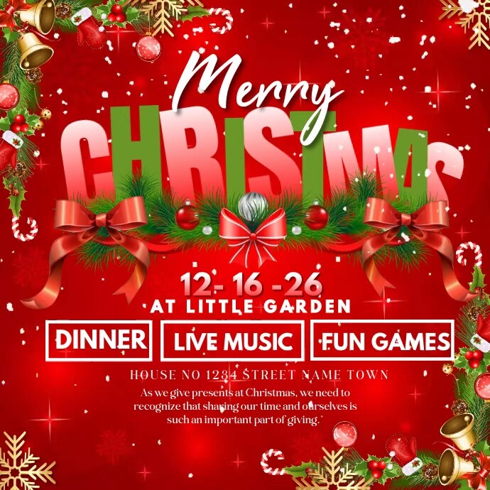 Merry Christmas Event ads Template | PosterMyWall