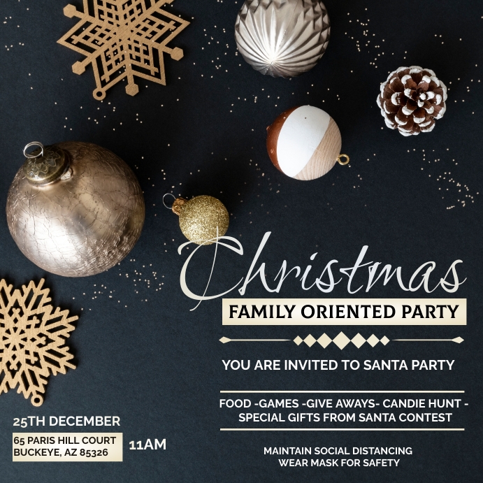 Copy of Merry Christmas Family Oriented Party Flyer | PosterMyWall