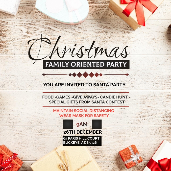 Merry Christmas Family Oriented Party Flyer Template | PosterMyWall