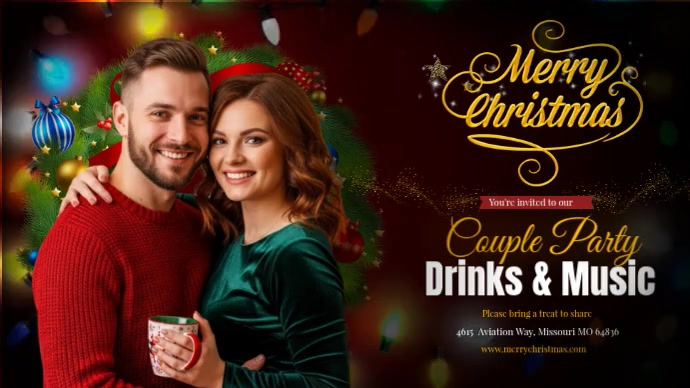 Merry Christmas Family Party thumbnail Template | PosterMyWall