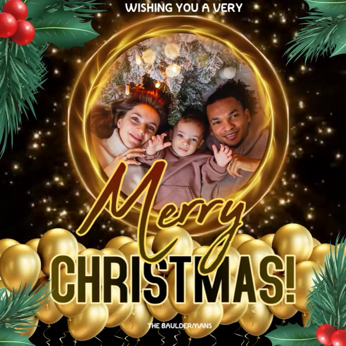 Merry Christmas family photo Template | PosterMyWall