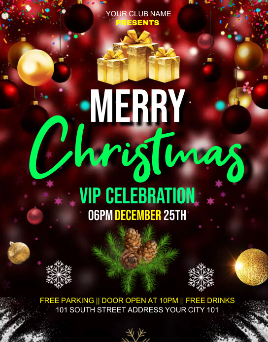 Merry Christmas flyer Template | PosterMyWall