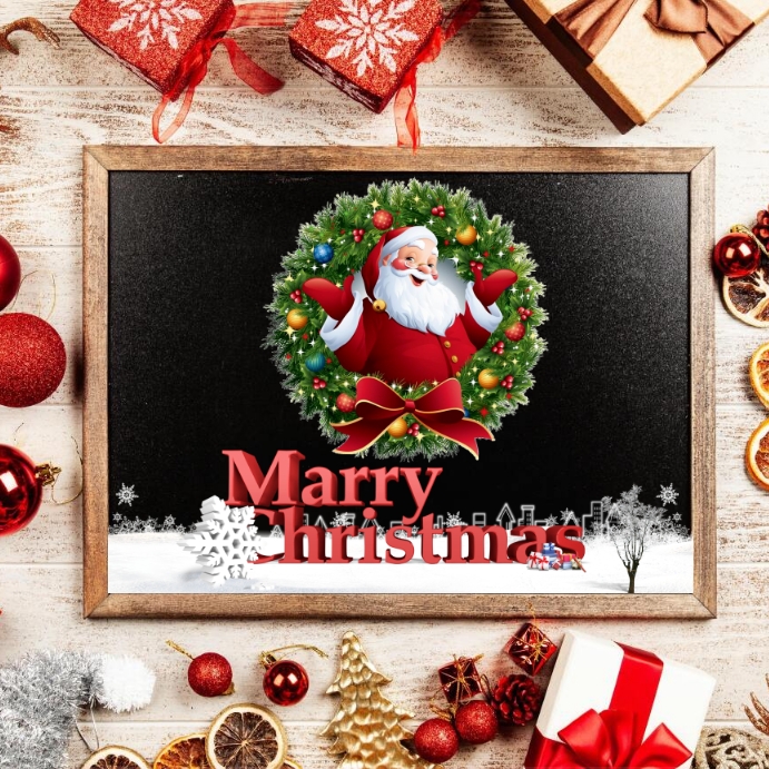 Merry christmas frame design template | PosterMyWall