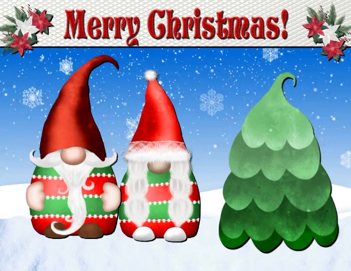 Copy of Merry Christmas Gnomes 2 with snow | PosterMyWall