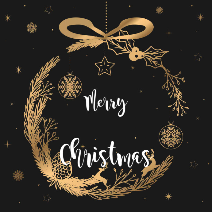 Merry Christmas Gold Card Template | PosterMyWall