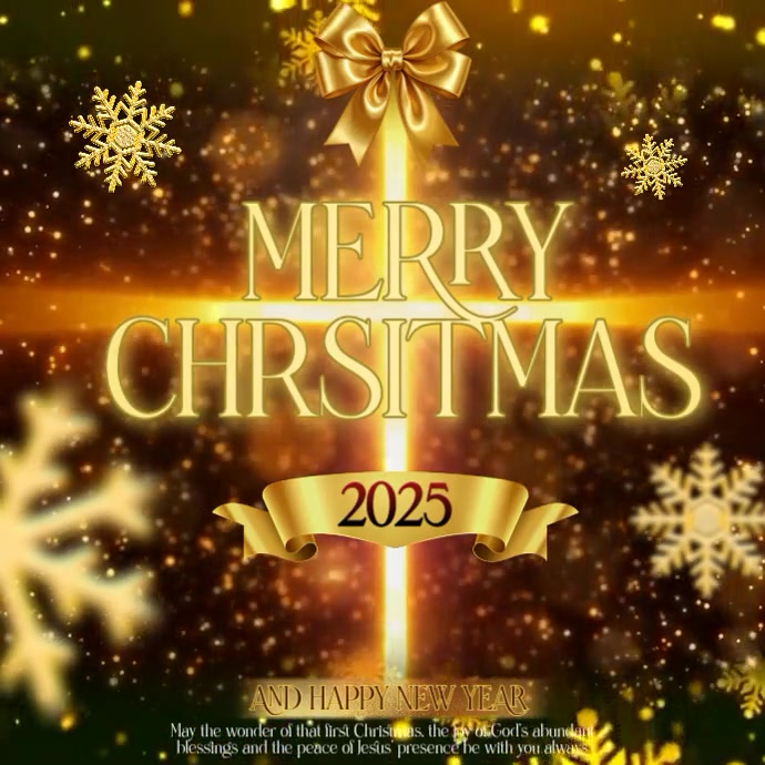 Merry Christmas Gold Video Template | PosterMyWall