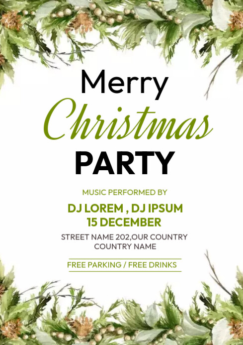 Merry Christmas Green Theme Template | PosterMyWall