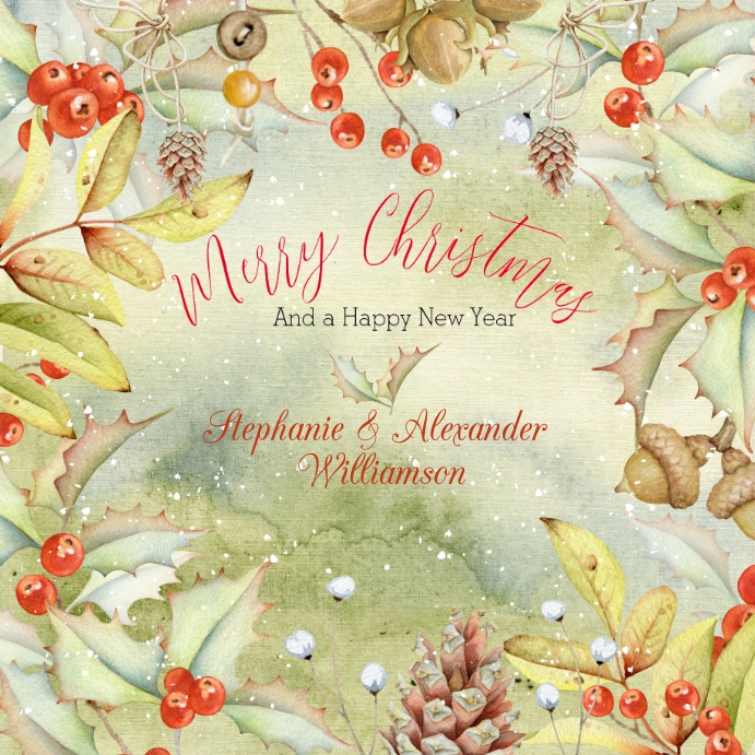 Merry Christmas Greeting Card Template | PosterMyWall