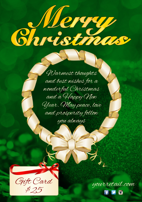 Merry Christmas Greeting Card Template | PosterMyWall