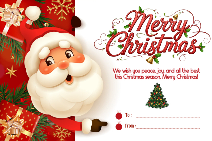 Merry Christmas Greeting Card Template | PosterMyWall