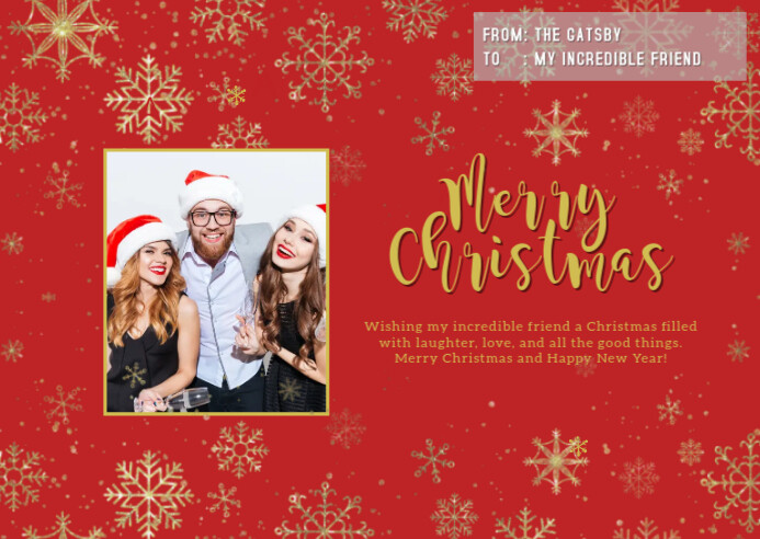 Merry Christmas Greeting Card Kartu Pos Template | PosterMyWall
