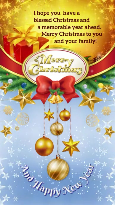 Copy of MERRY CHRISTMAS GREETING CARD WISHES. | PosterMyWall