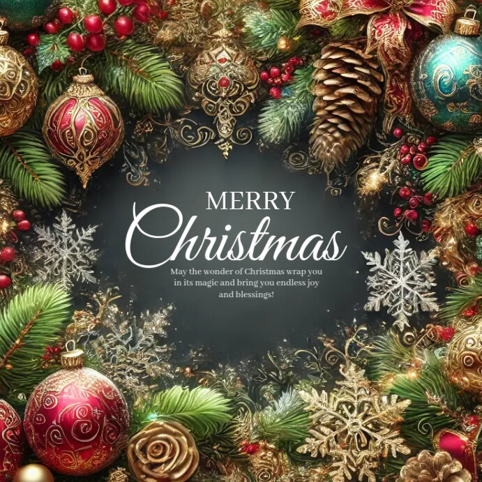 Merry Christmas Greeting Insta Post Template | PosterMyWall