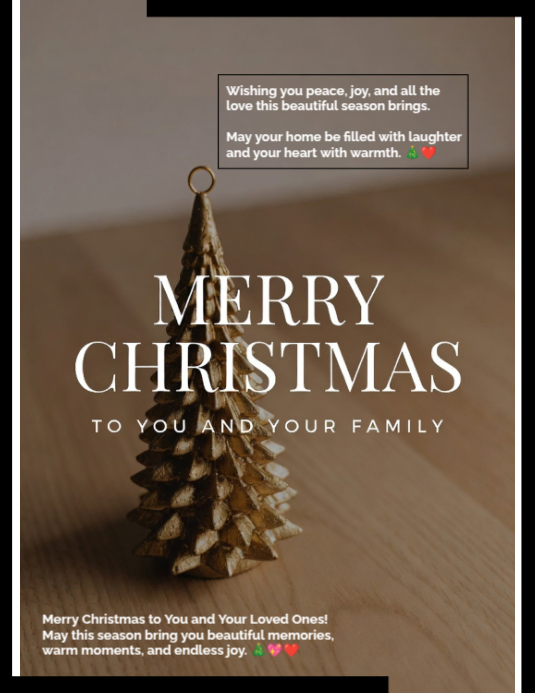 Merry Christmas Greeting Words Template | PosterMyWall