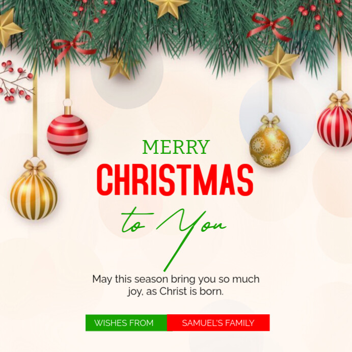 Merry christmas greetings card design Template | PosterMyWall