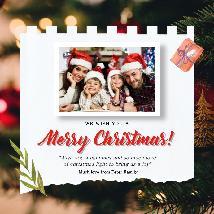Merry Christmas Greetings Cards Template | PosterMyWall