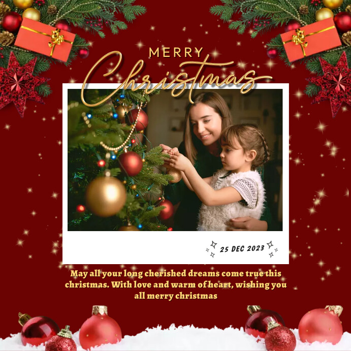 Copy of Merry Christmas Greetings IG Post | PosterMyWall