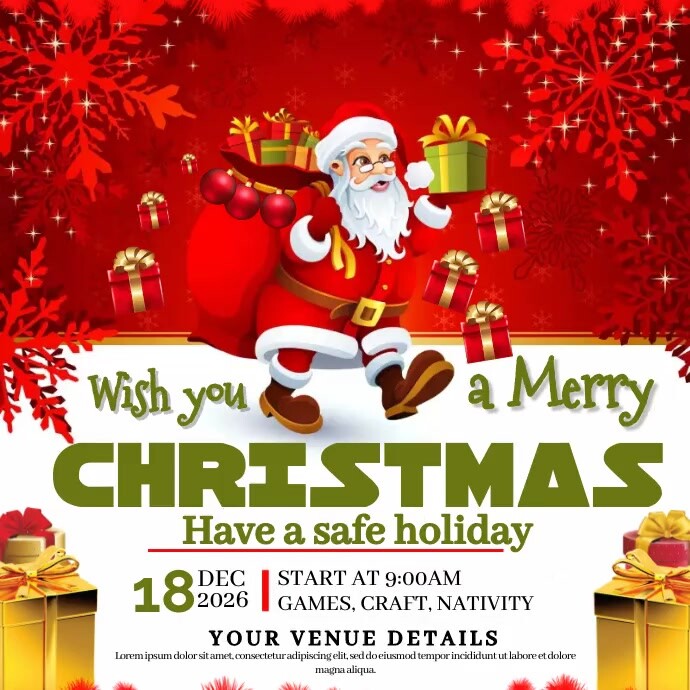 Plantilla de Merry Christmas Holiday Ads | PosterMyWall