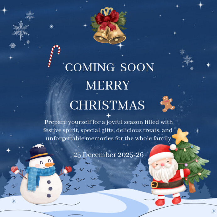 Merry Christmas holiday coming soon Template | PosterMyWall