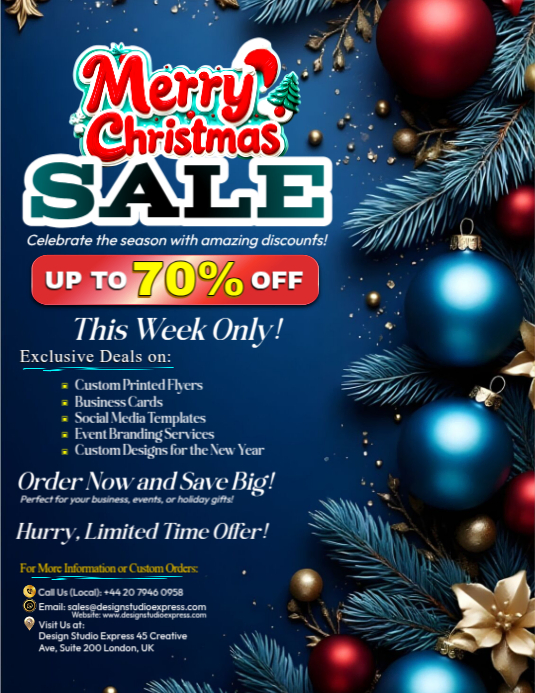 Merry Christmas Holiday Sale Template | PosterMyWall