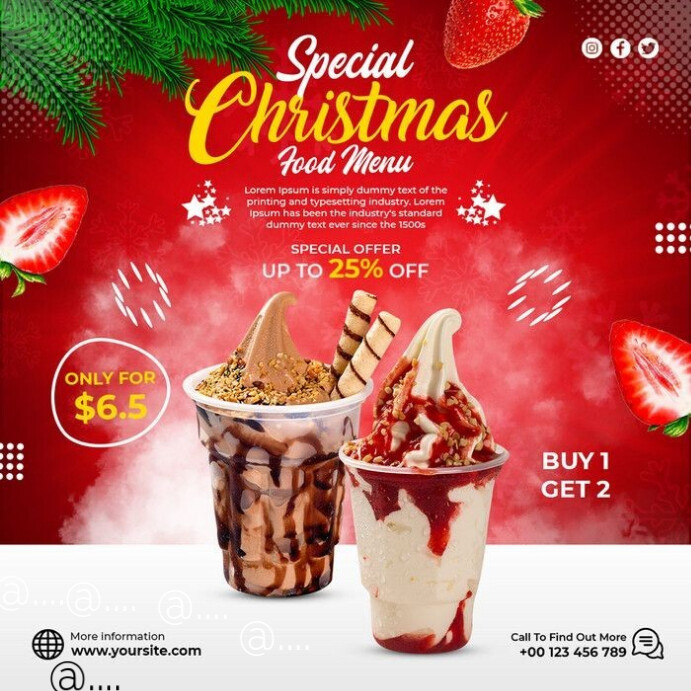 Copy of MERRY CHRISTMAS ice cream sales | PosterMyWall