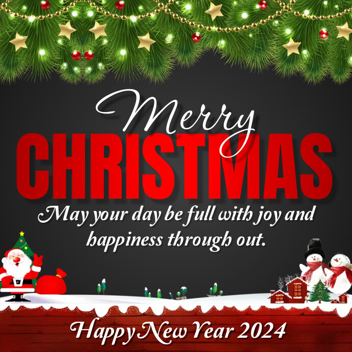 merry Christmas instagram post Template | PosterMyWall