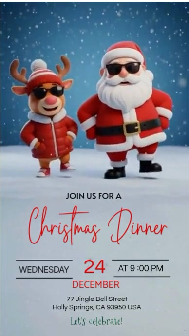 MERRY CHRISTMAS INVITATION ANIMATED Template | PosterMyWall