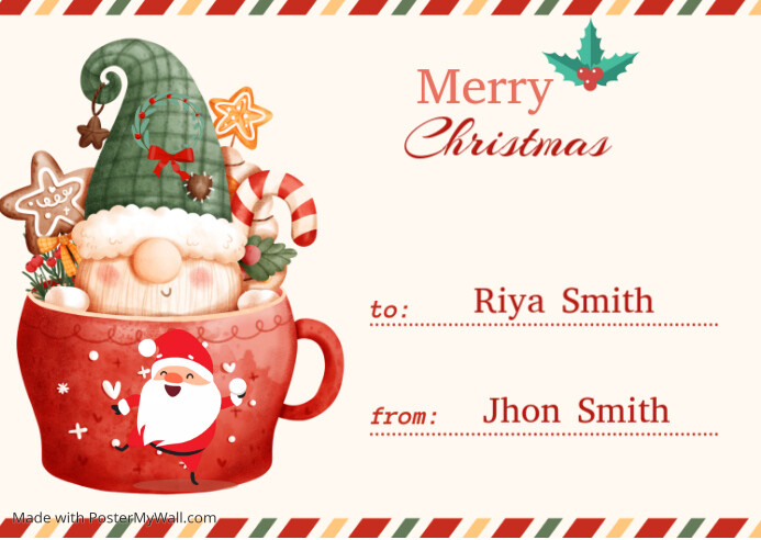 Copy of Merry Christmas Invitation Card Postcard | PosterMyWall