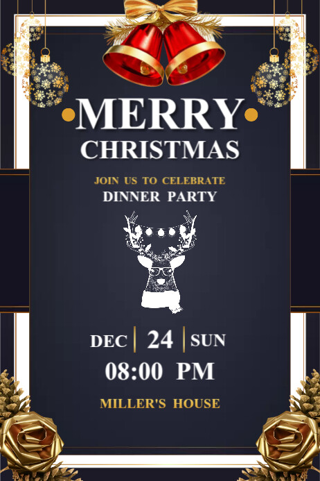 Merry Christmas Invitation Template | PosterMyWall