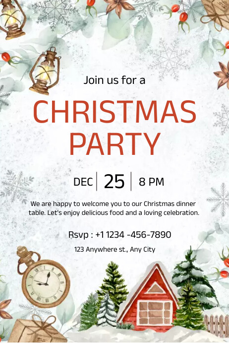 merry christmas invitation Templat | PosterMyWall