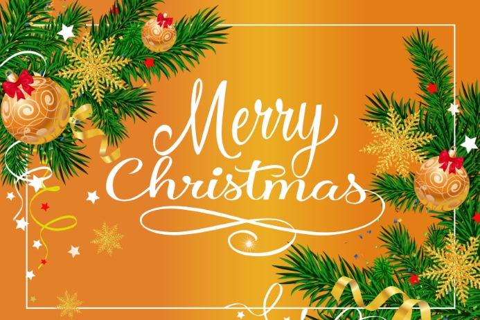 Merry christmas lettering with baubles Template | PosterMyWall