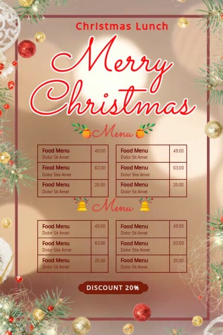 Merry Christmas Lunch Template | PosterMyWall