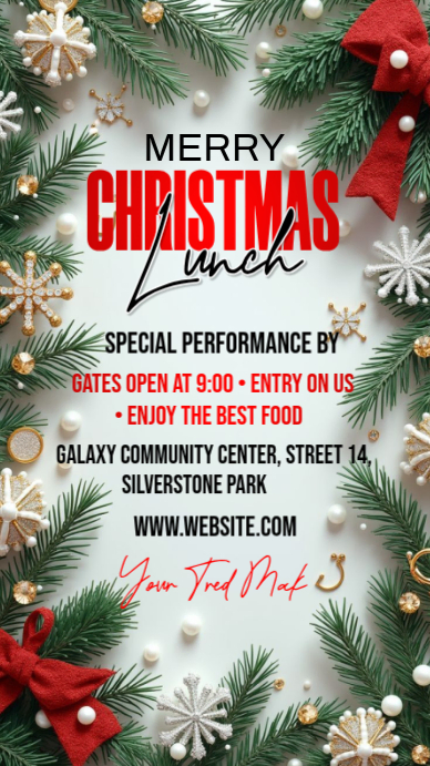 Merry Christmas Lunch Party Template | PosterMyWall