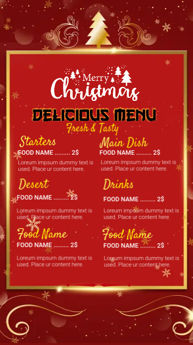 Merry Christmas Menu (1) Template | PosterMyWall