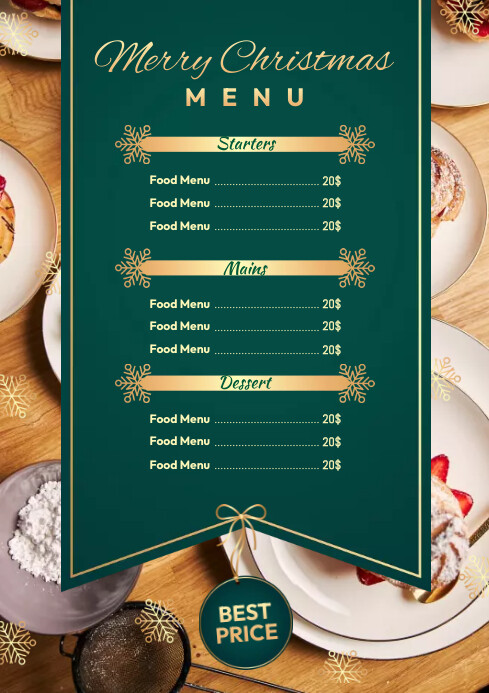 Merry Christmas Menu Template | PosterMyWall