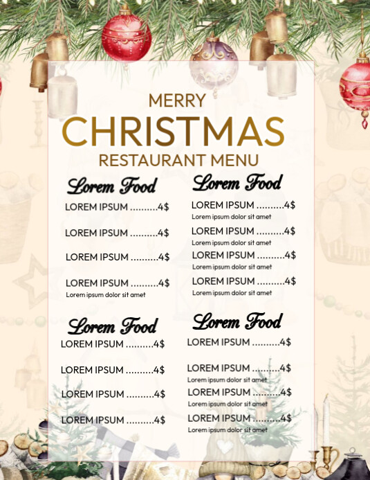 Copy of Merry Christmas Menu Template | PosterMyWall