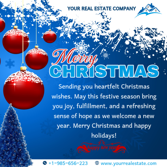 Merry Christmas Message Ad Template | PosterMyWall
