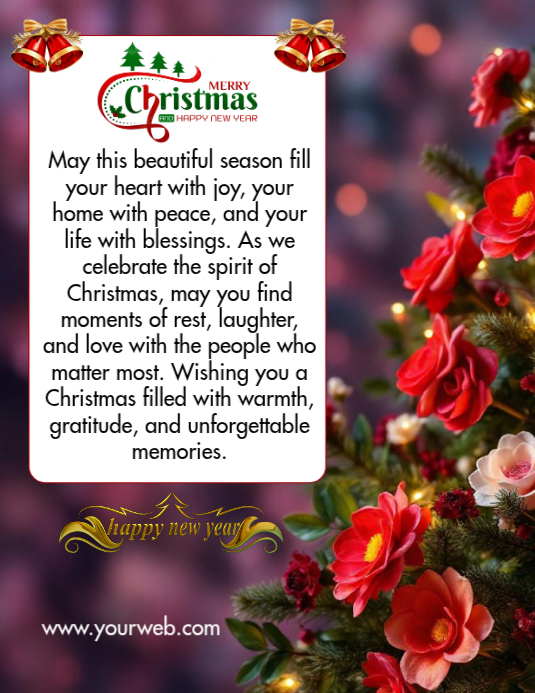 Merry Christmas Message Ad Template | PosterMyWall