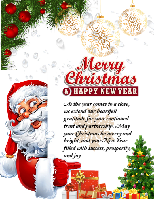 merry Christmas Message Ad Template | PosterMyWall
