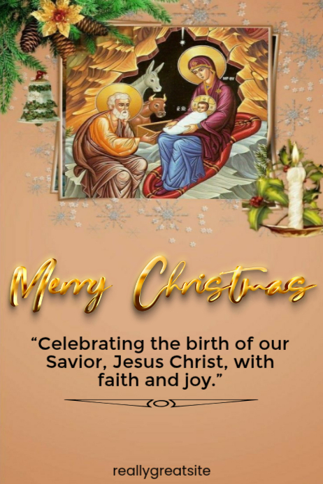 Merry Christmas Nativity Poster Template | PosterMyWall