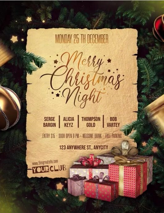 Plantilla de Merry Christmas Night Design Template | PosterMyWall
