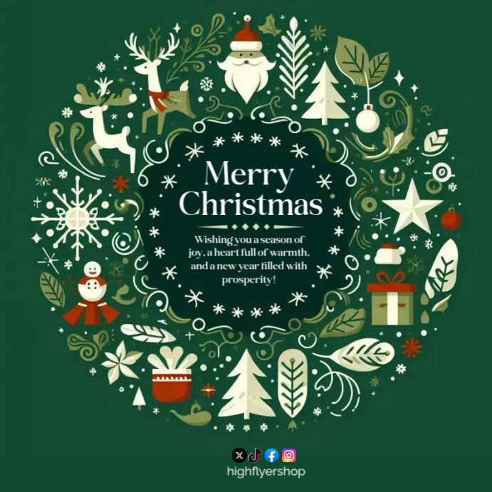 Merry Christmas Online Greeting Card Template | PosterMyWall