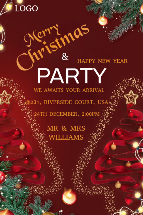Merry Christmas party design and template | PosterMyWall