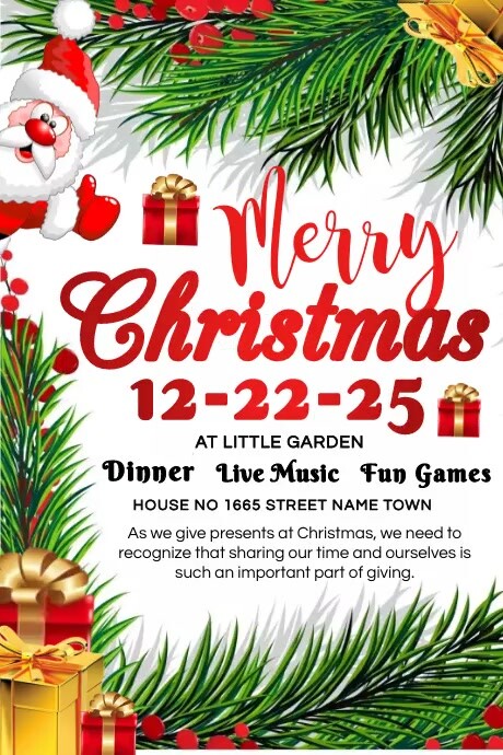 Merry Christmas Party Event Ads Template | PosterMyWall