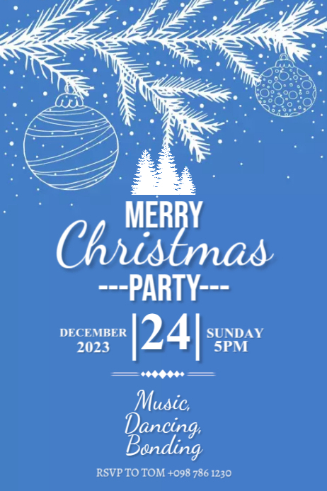 Plantilla de Merry Christmas Party Invitation Card | PosterMyWall