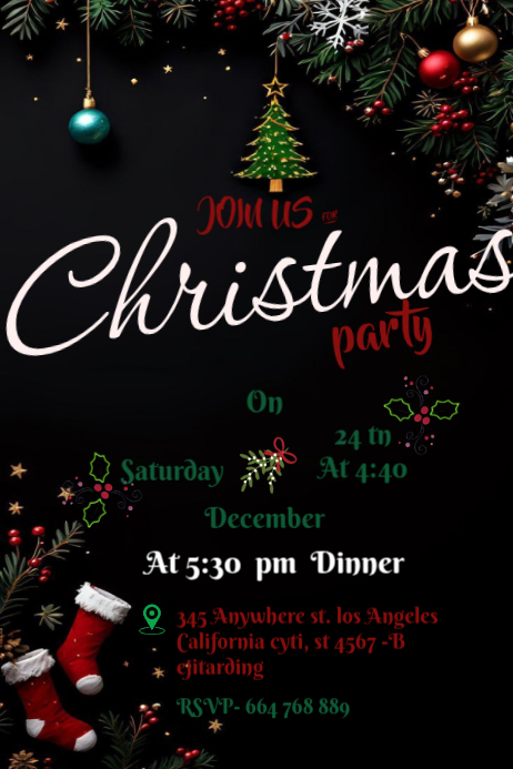 Merry christmas party Invitation celebration temple flayer editablet ...