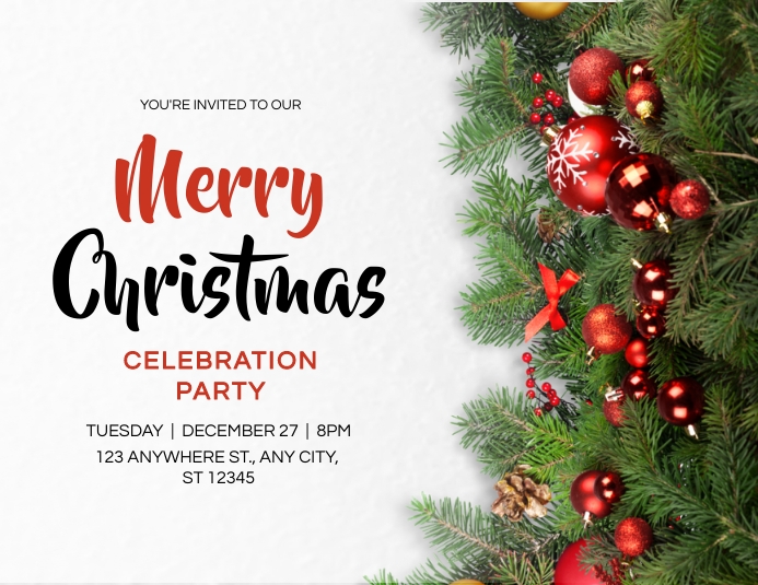 Merry Christmas Party Invitation Template | PosterMyWall