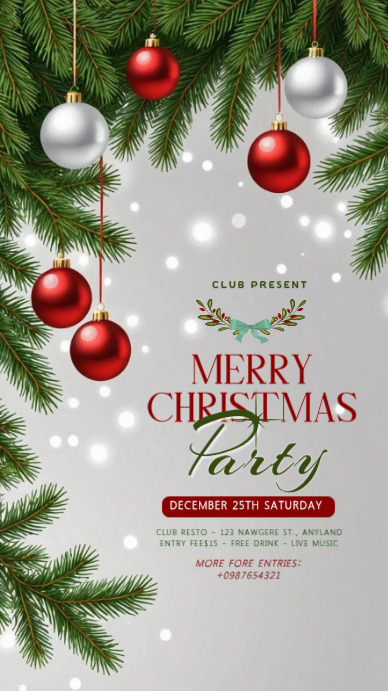 Merry Christmas party invitation Template | PosterMyWall