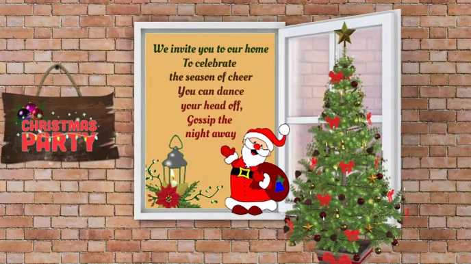 Merry Christmas party invitation Gif | PosterMyWall